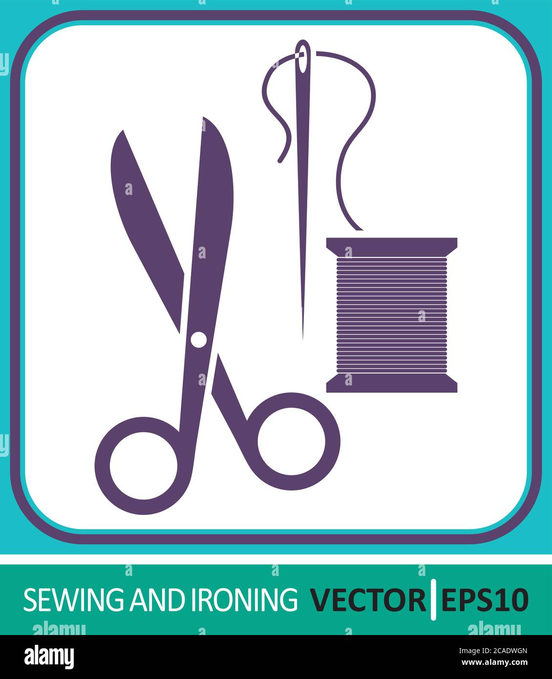 Scissors, needle and thread. Vector Icon. Simple vector illustration ...