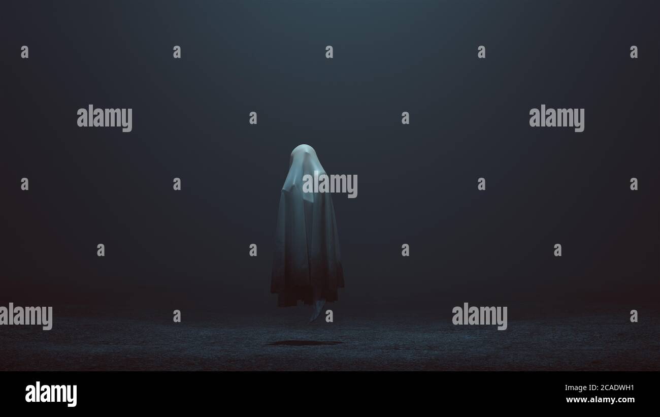 Floating Evil Spirit of a Child in a foggy void 3d Illustration Stock ...