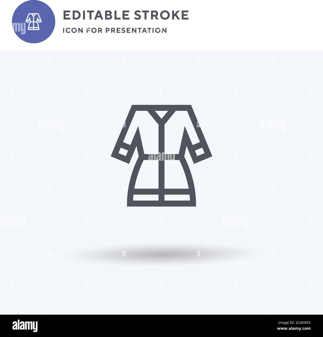 Gown icon vector, filled flat sign, solid pictogram isolated on white ...