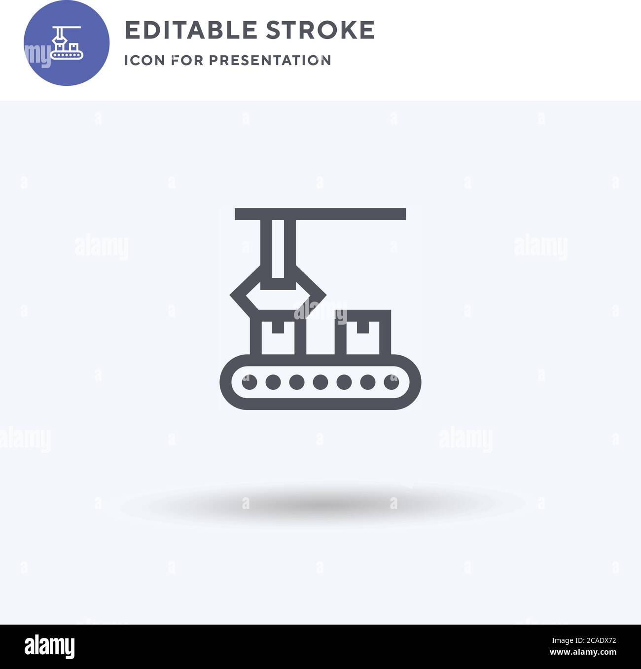 Factory Machine icon vector, filled flat sign, solid pictogram isolated ...