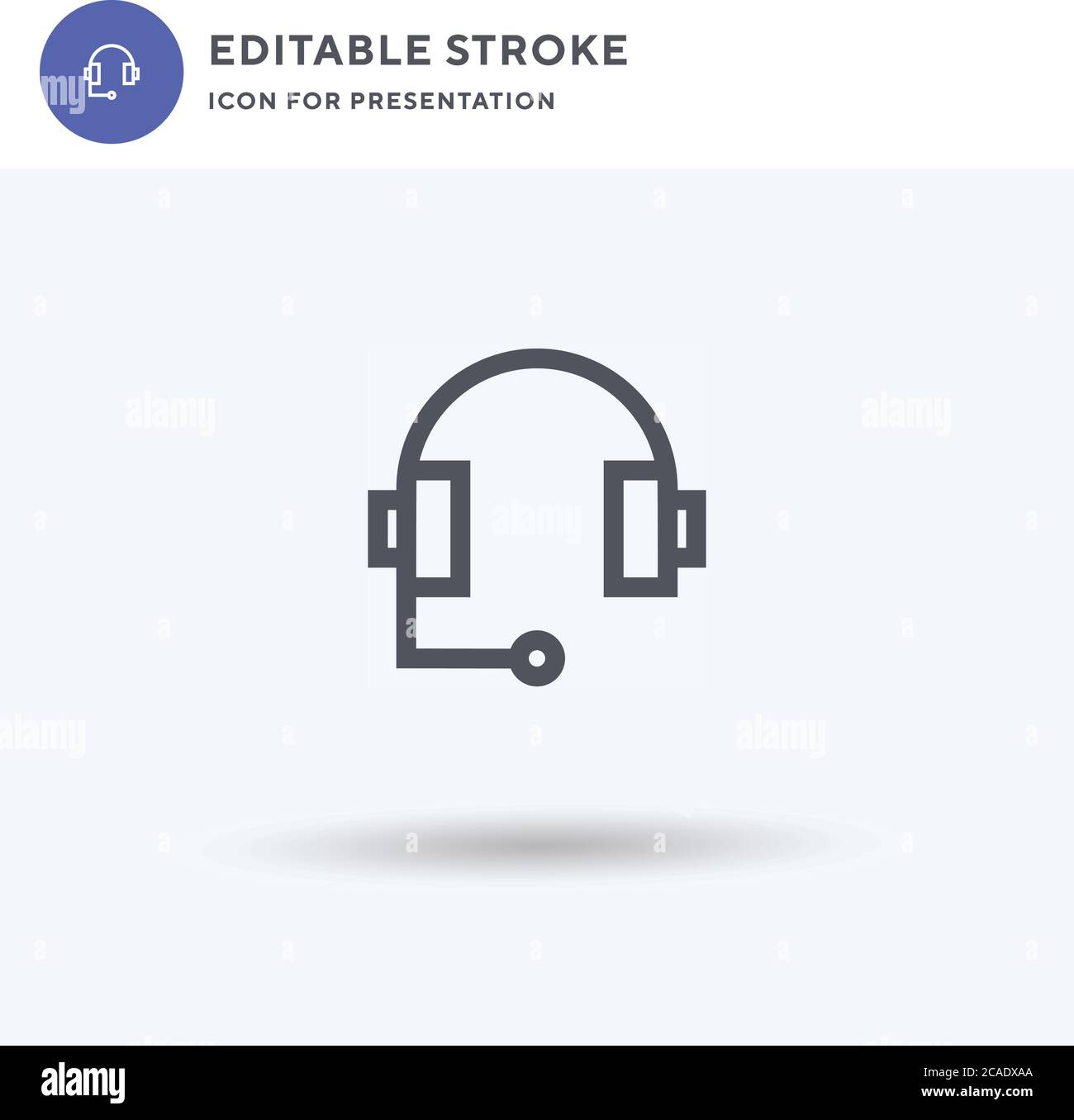 Headset icon vector, filled flat sign, solid pictogram isolated on ...