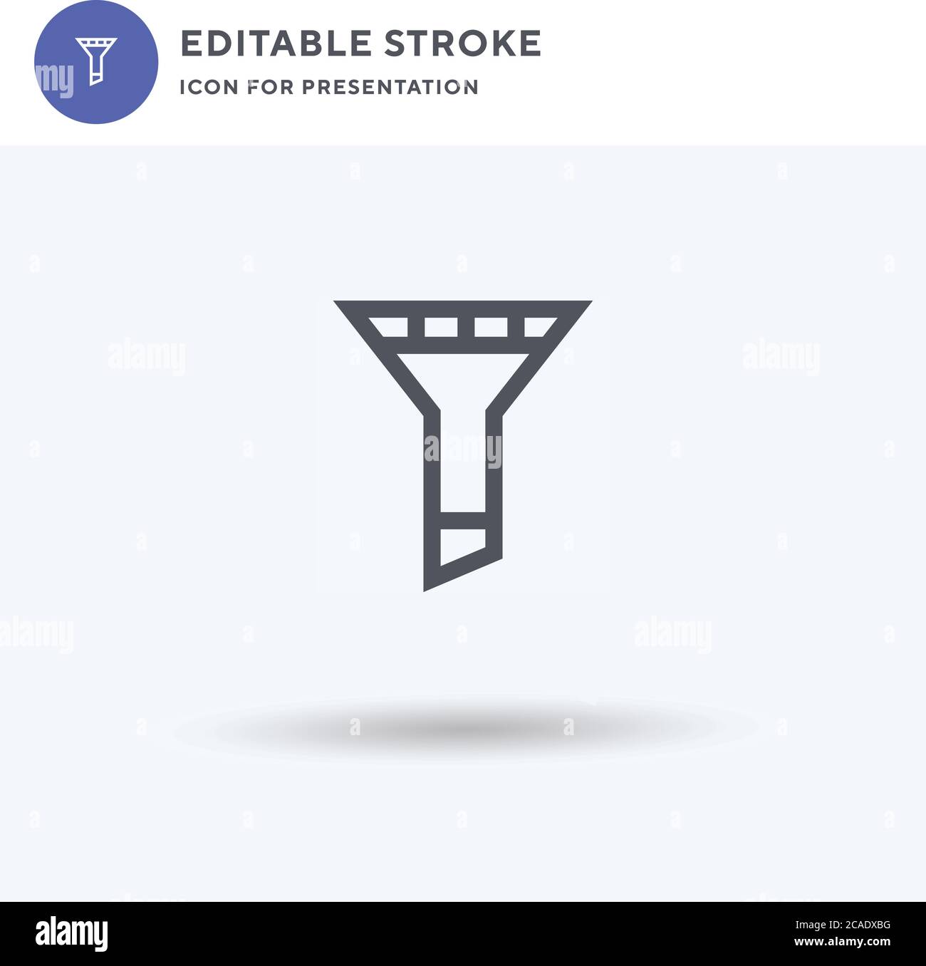 Funnel icon vector, filled flat sign, solid pictogram isolated on white ...