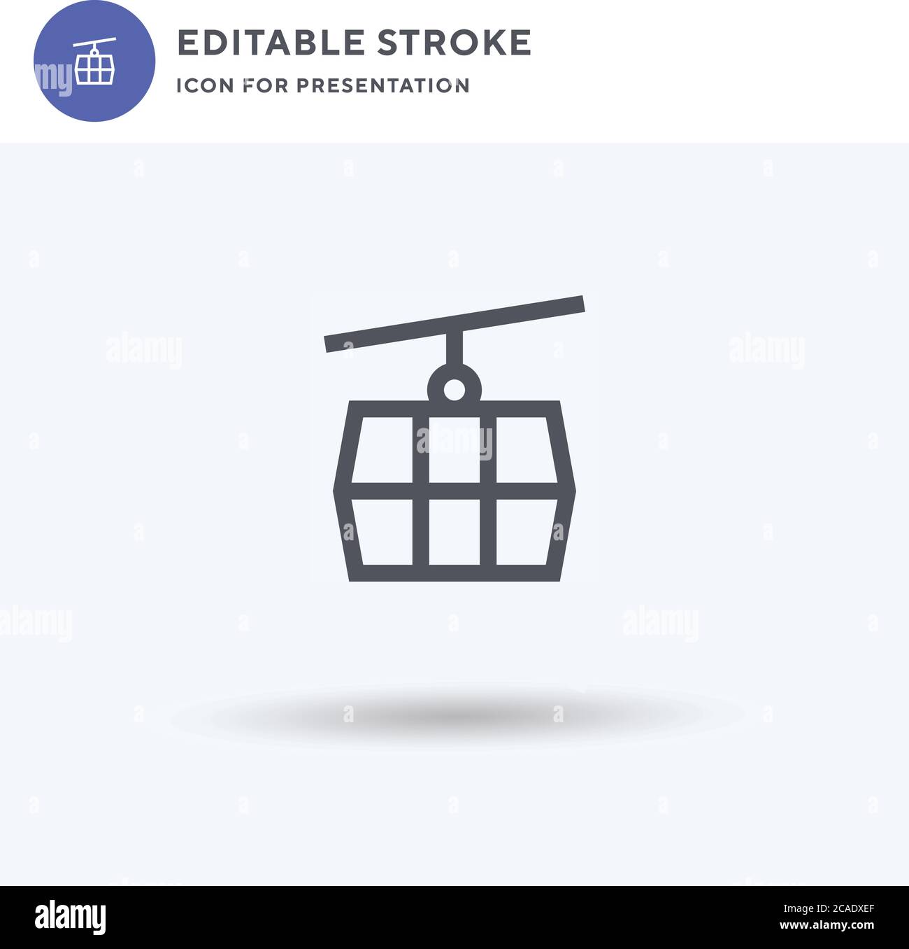 Cable Car Cabin icon vector, filled flat sign, solid pictogram isolated ...