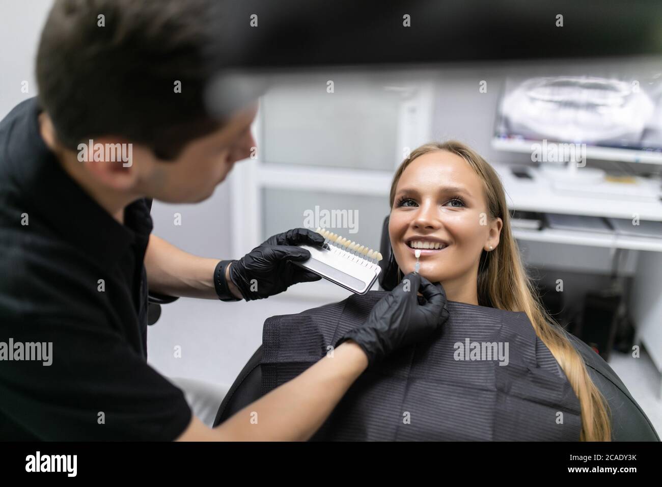 Beautiful european woman smile with healthy teeth whitening. Set of ...