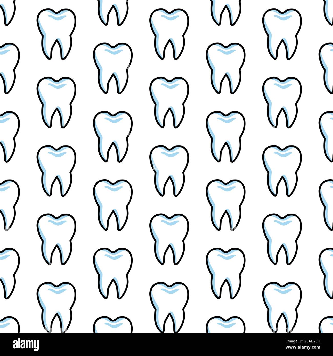tooth seamless doodle pattern, vector illustration Stock Vector Image ...