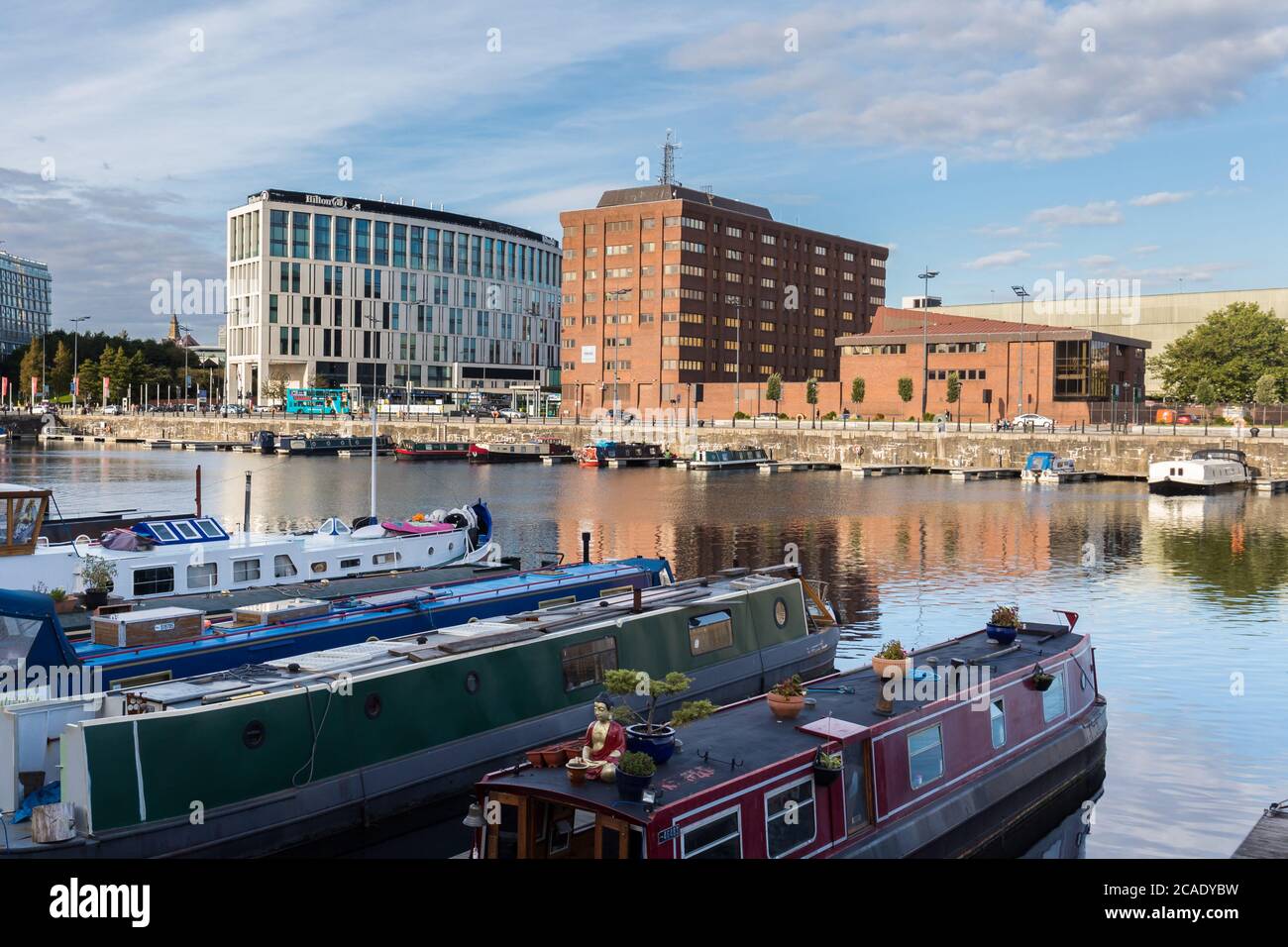Liverpool waterfront, view from Salthouse Dock towards Hilton Liverpool ...