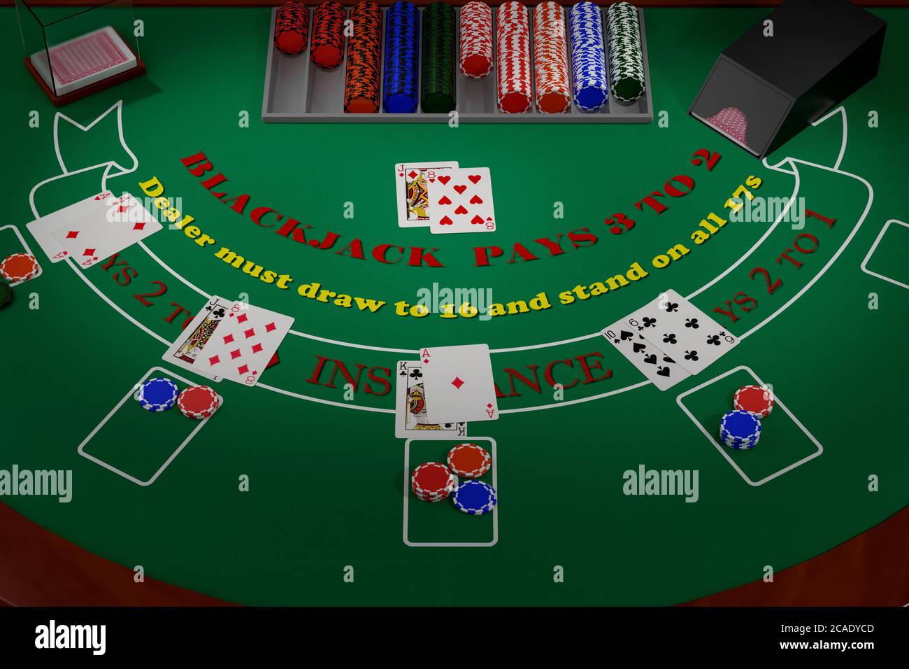 A black jack table hi-res stock photography and images - Alamy