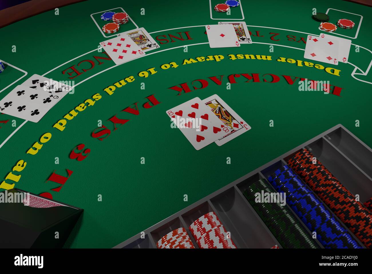 A black jack table hi-res stock photography and images - Alamy