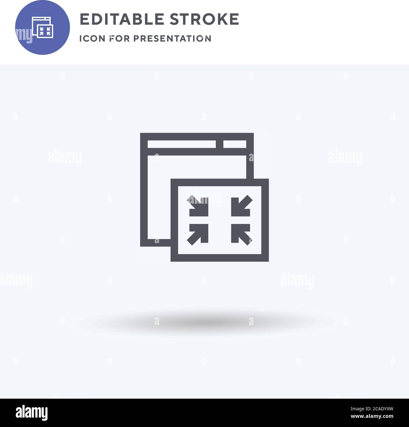 Minimize icon vector, filled flat sign, solid pictogram isolated on ...