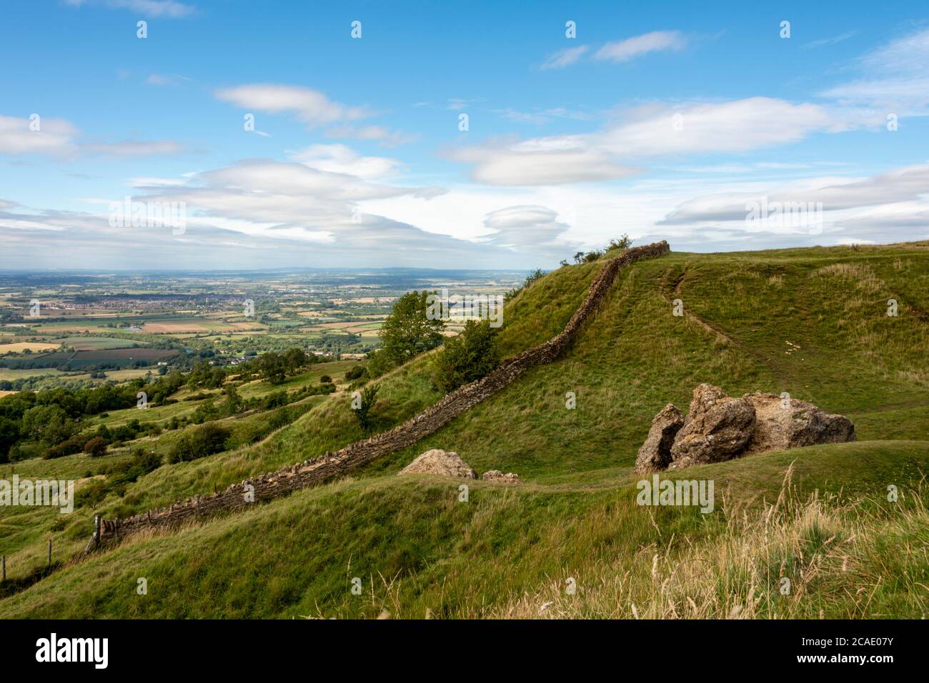 Dry stone wall on Bredon Hill, Kemerton, Pershore, Worcestershire ...