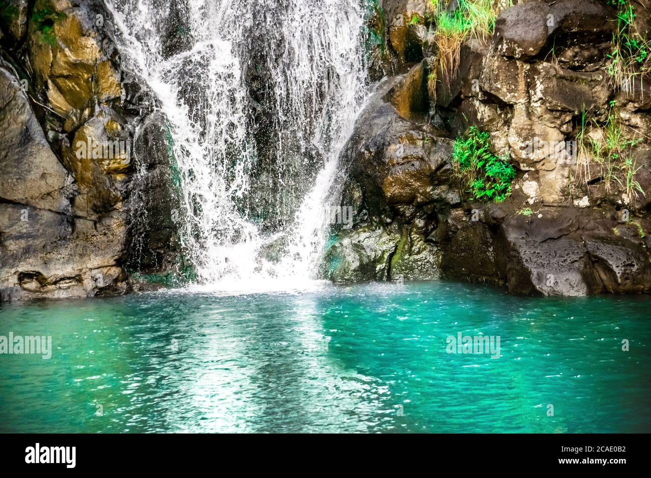 Waterfall in Hawaii Stock Photo - Alamy