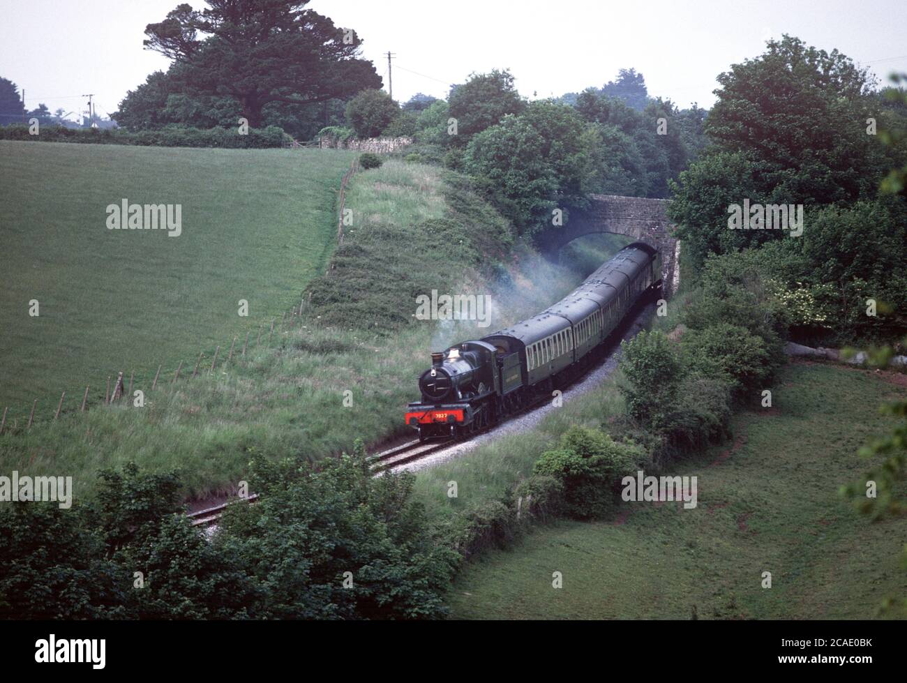 Steam train of the Heritage Dartmouth Steam Railway, Devon England ...