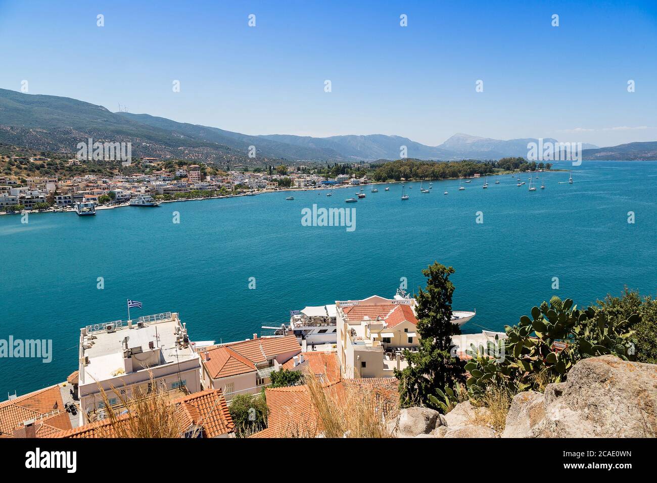 Aerial view landscape harbor poros hi-res stock photography and images ...
