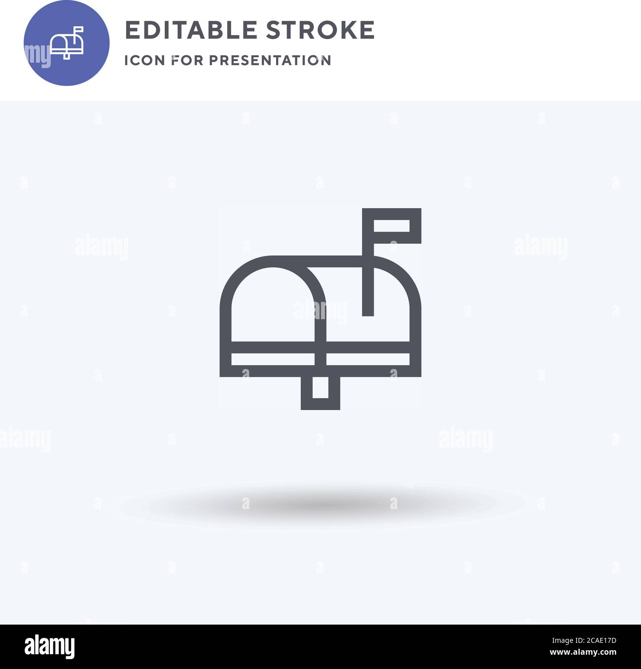 Mailbox icon vector, filled flat sign, solid pictogram isolated on ...