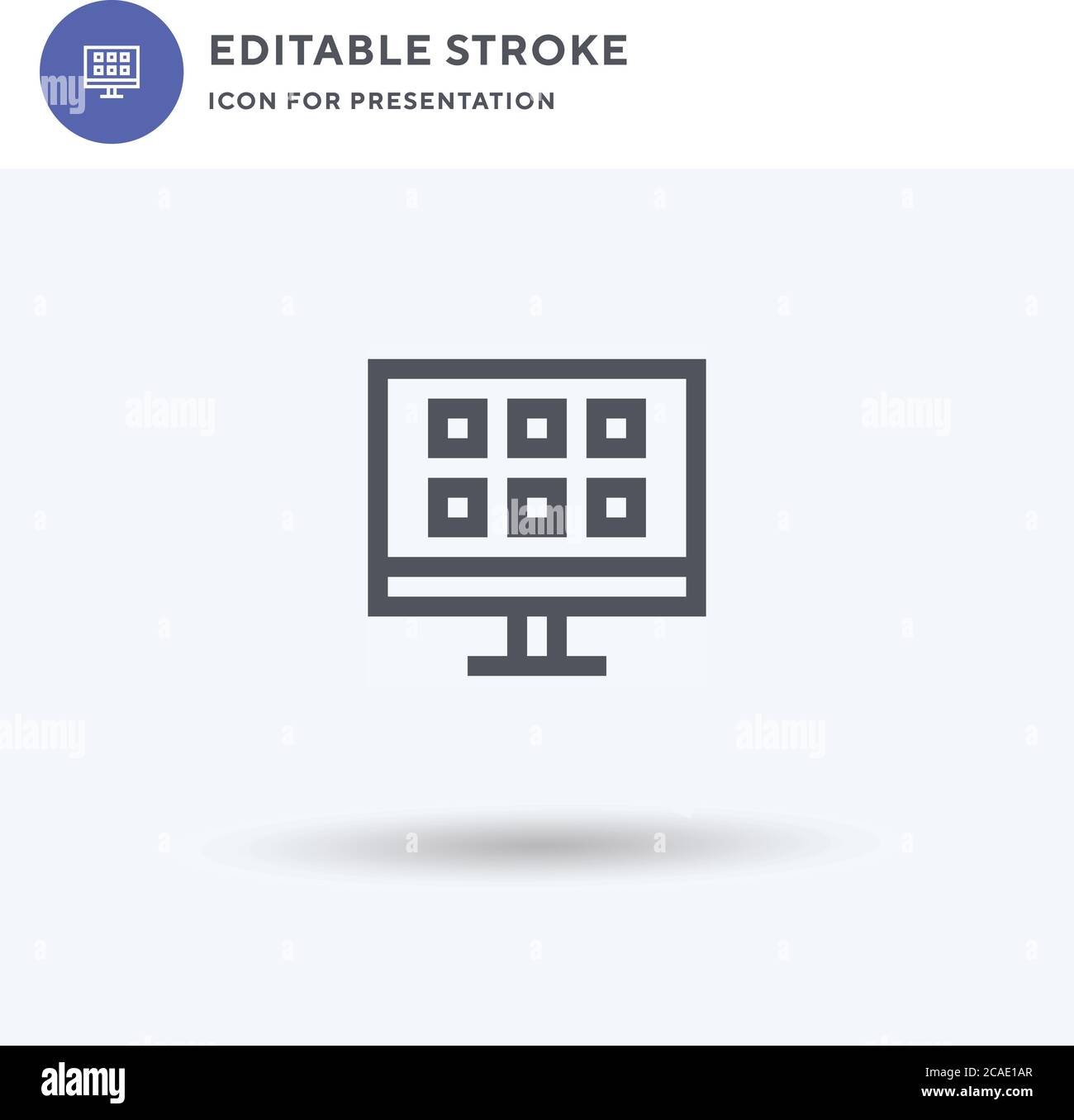 Desktop icon vector, filled flat sign, solid pictogram isolated on ...