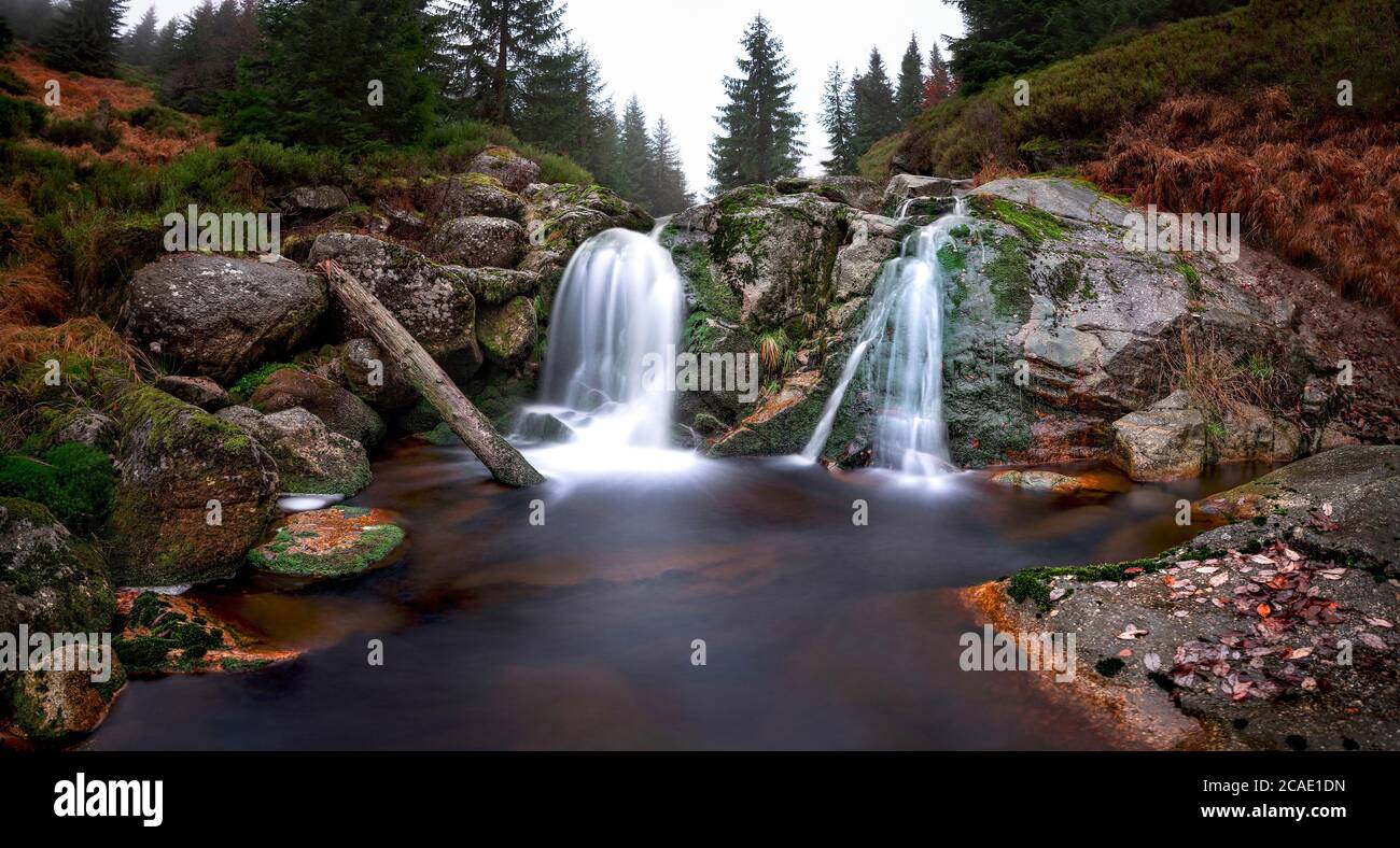 Waterfall on White Smeda, waterfall on Bila Smeda in Jizera Mountains ...