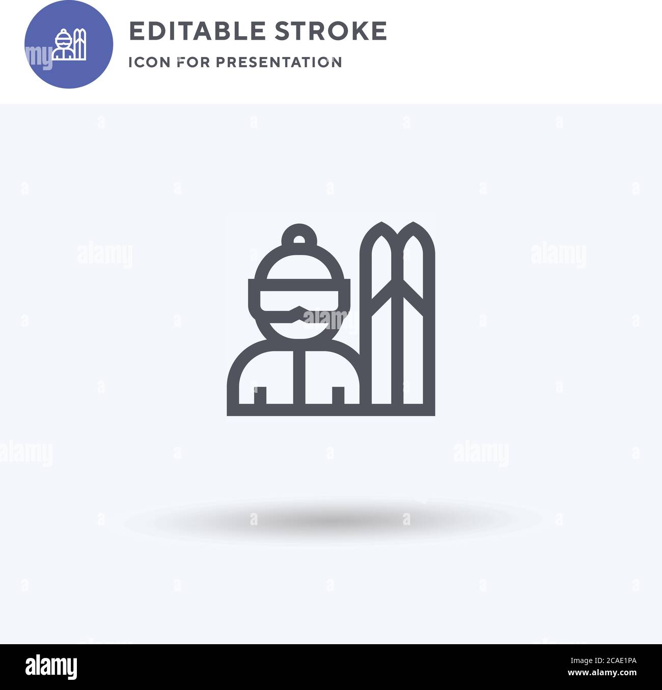 Skier icon vector, filled flat sign, solid pictogram isolated on white ...