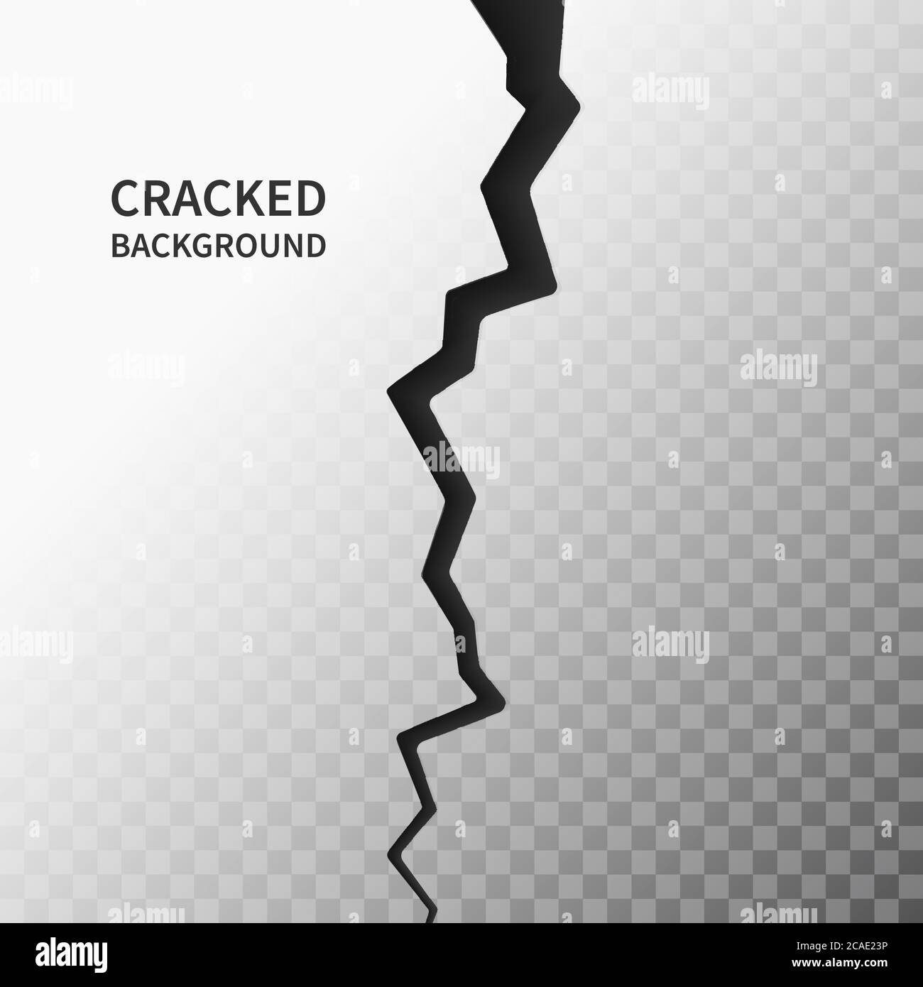 Cracked ground surface. Realistic crack texture on transparent ...