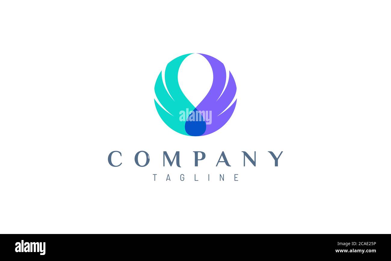 Modern 2 wing circle vector design concept. Suitable as a logo to ...
