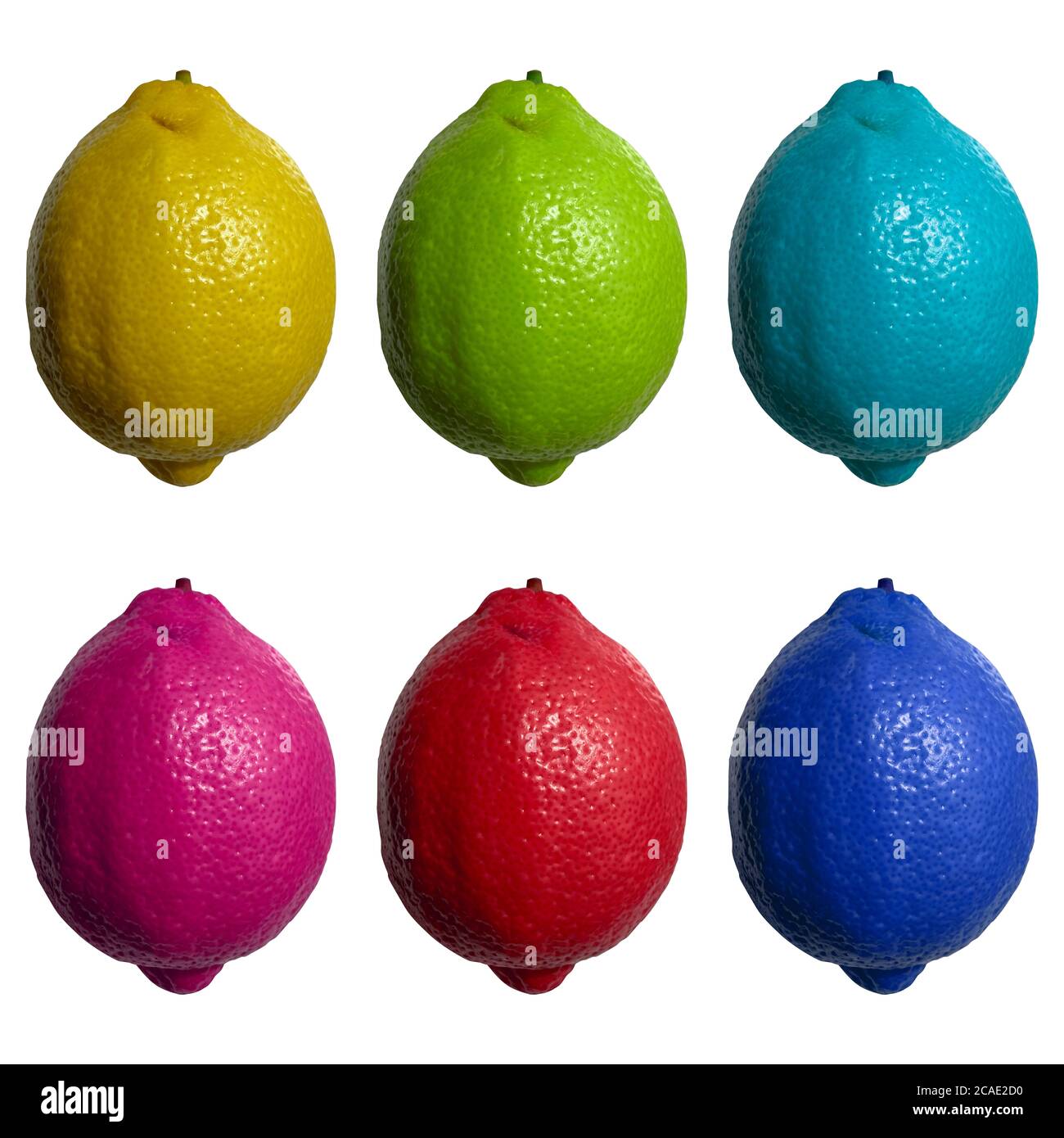 set of colored lemons on a white isolated background Stock Photo - Alamy