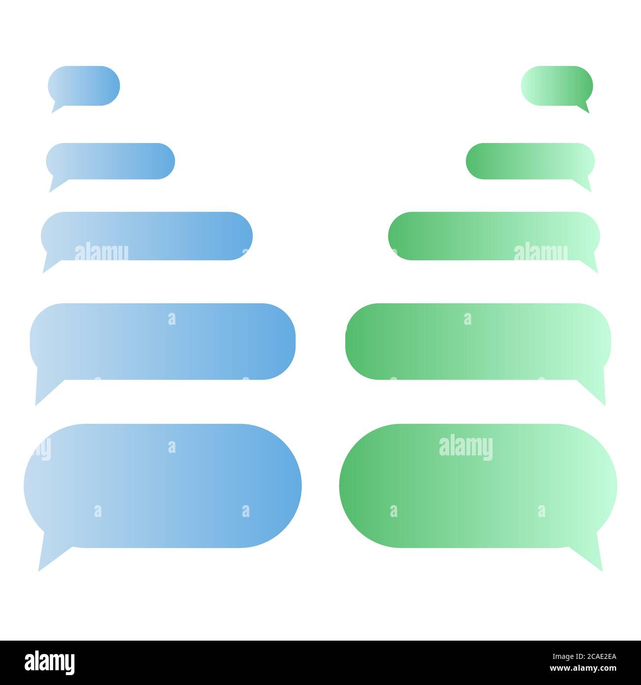 Message bubbles set. Empty messaging boxes template in flat gradient style vector illustration ...