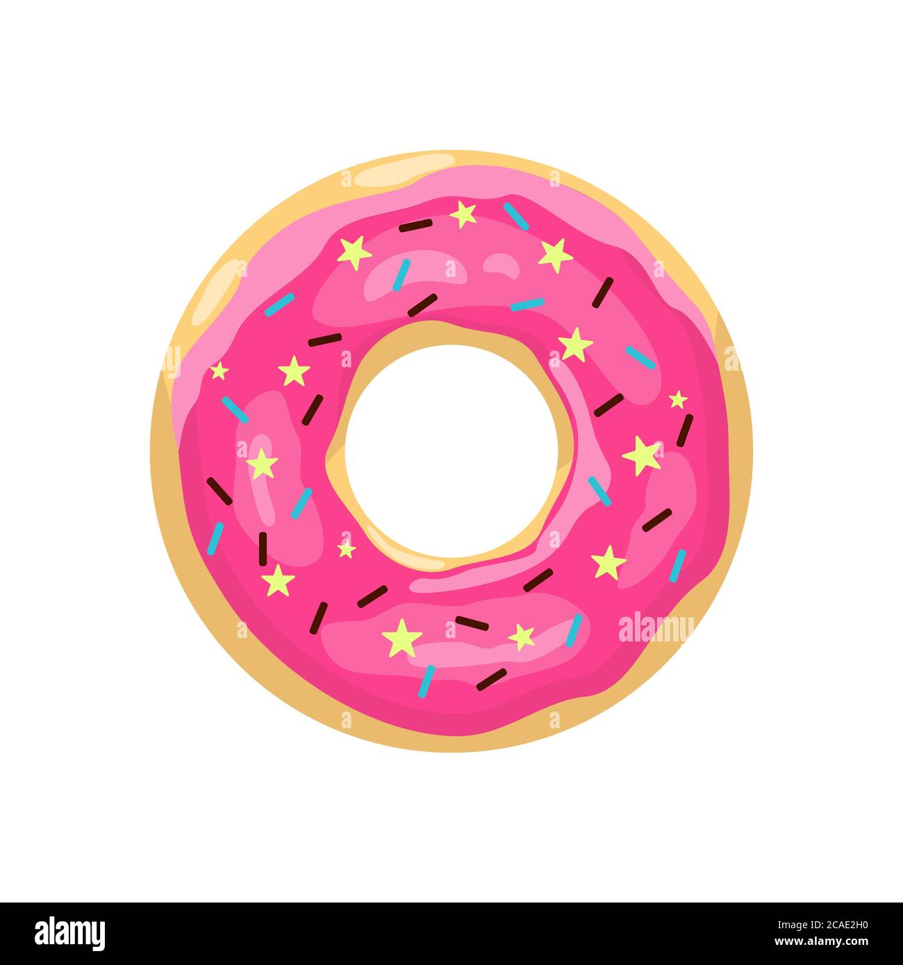 Donut with pink glaze. Color donut icon. Cute pink cartoon donut ... Donut with pink glaze. Color donut icon. Cute pink cartoon donut ...
