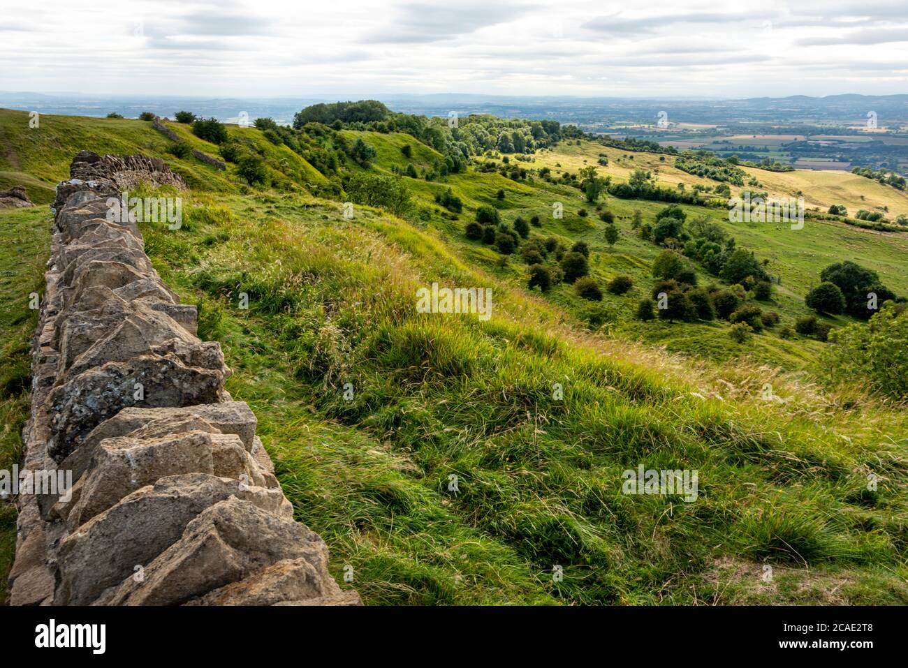 Dry stone wall on Bredon Hill, Kemerton, Pershore, Worcestershire ...