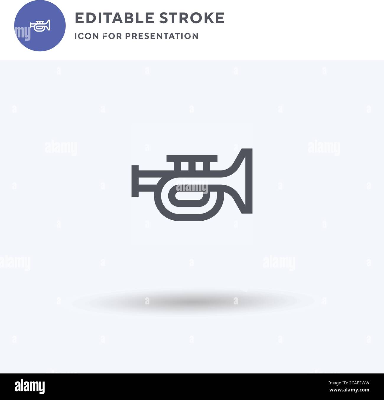 Trumpet icon vector, filled flat sign, solid pictogram isolated on ...