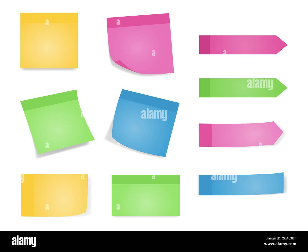 Sticky notes. Set of color sheets of note papers. Vector illustration ...