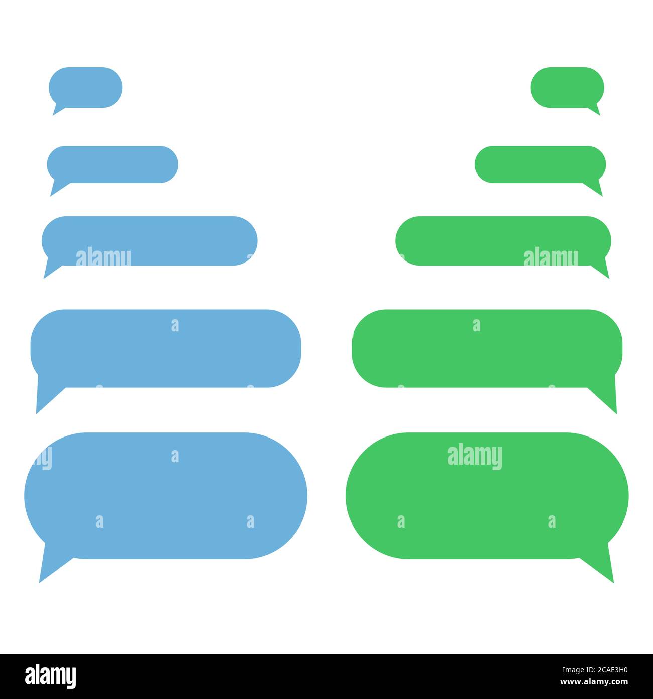 Message bubbles set. Empty messaging boxes template in flat style ...