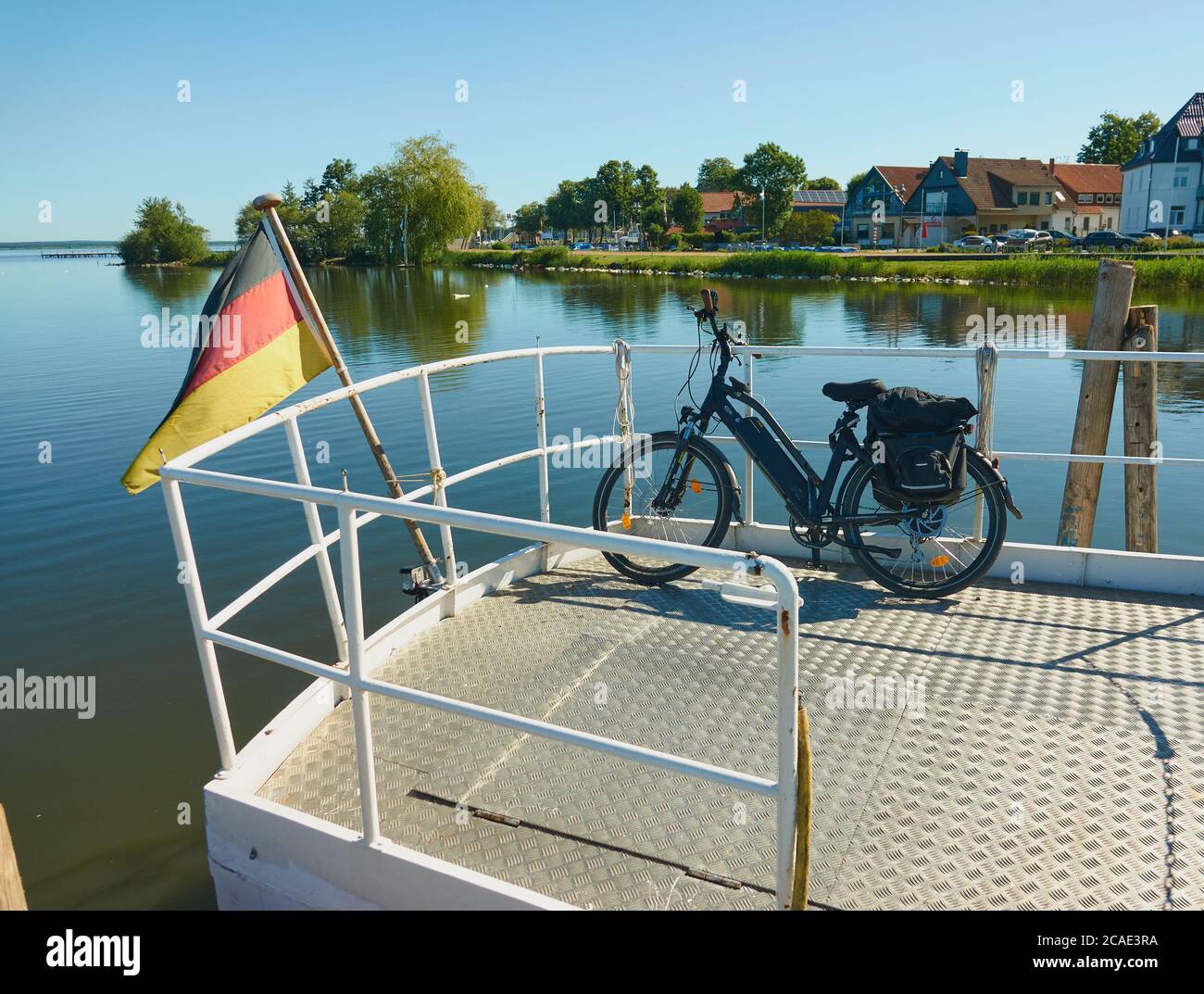 Steinhude, Germany, May 29., 2020: Electric bicycle during transport on ...