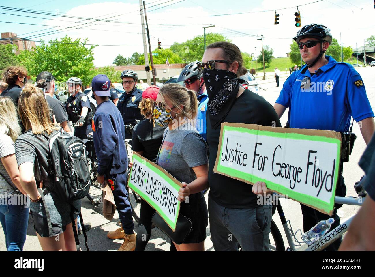 Dayton, Ohio United States 05/30/2020 police and SWAT officers ...