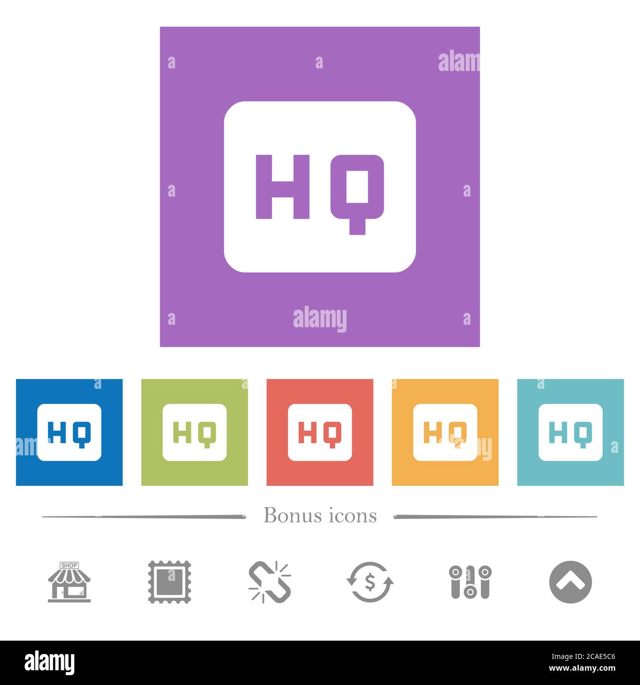 High quality sign flat white icons in square backgrounds. 6 bonus icons ...
