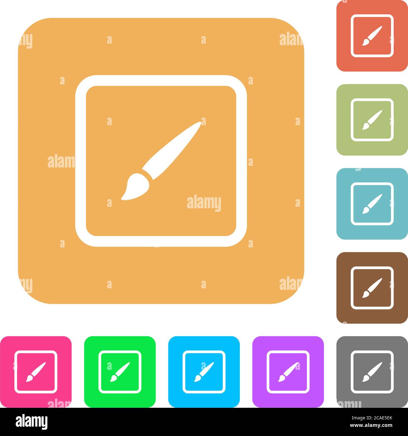 Paint object flat icons on rounded square vivid color backgrounds Stock Vector Image & Art - Alamy