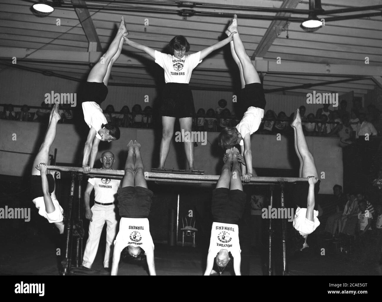 circa 1940s, historical, female high school students doing an artistic ...
