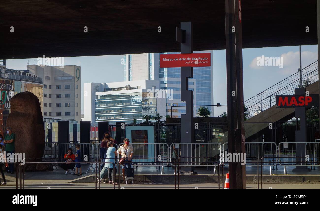 SAO PAULO, BRAZIL - Jul 18, 2020: MASP, Museum of Art of Sao Paulo, on ...