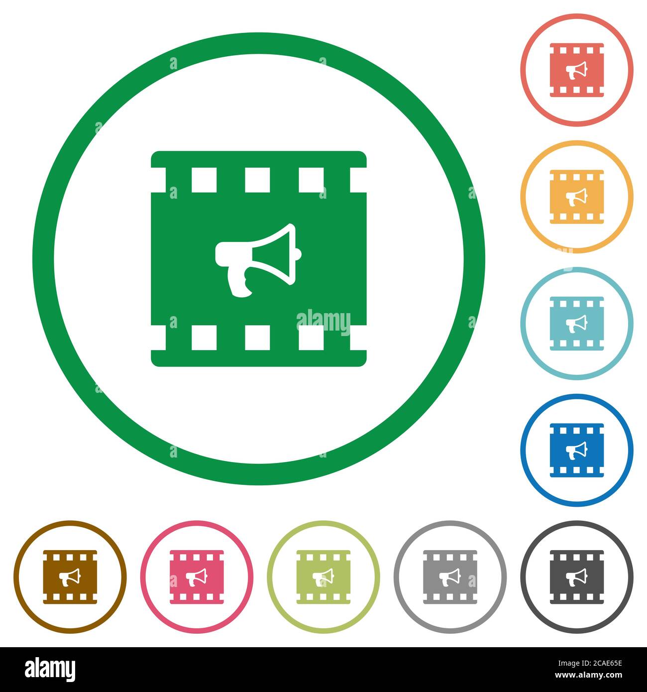 Movie director flat color icons in round outlines on white background Stock Vector Image & Art ...