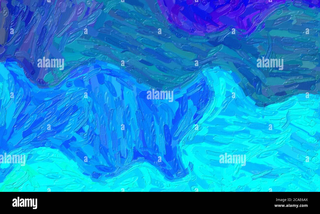 Blue large color variation impasto background, digitally created Stock ...