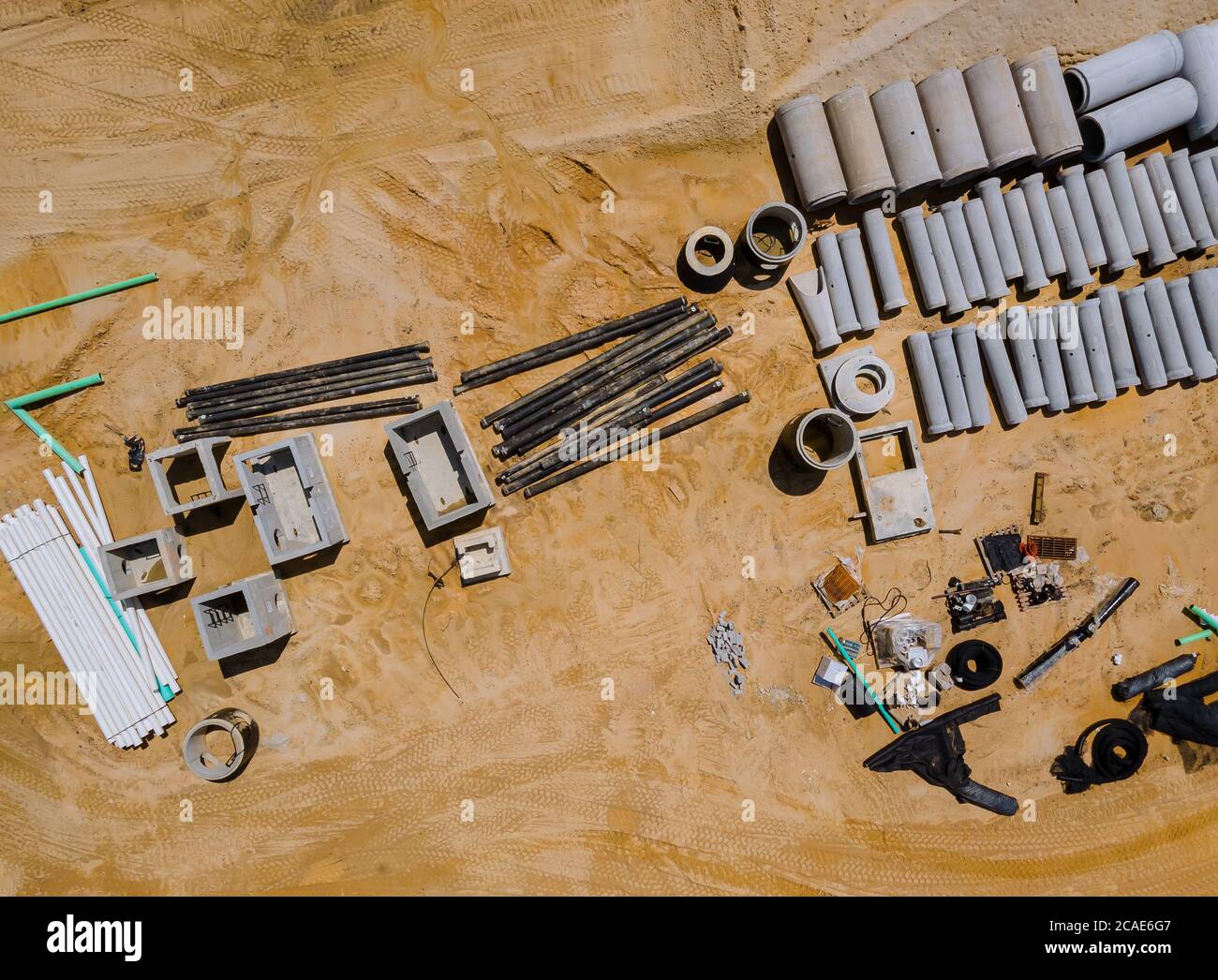 An aerial view of the urban sewerage infrastructure and underground ...