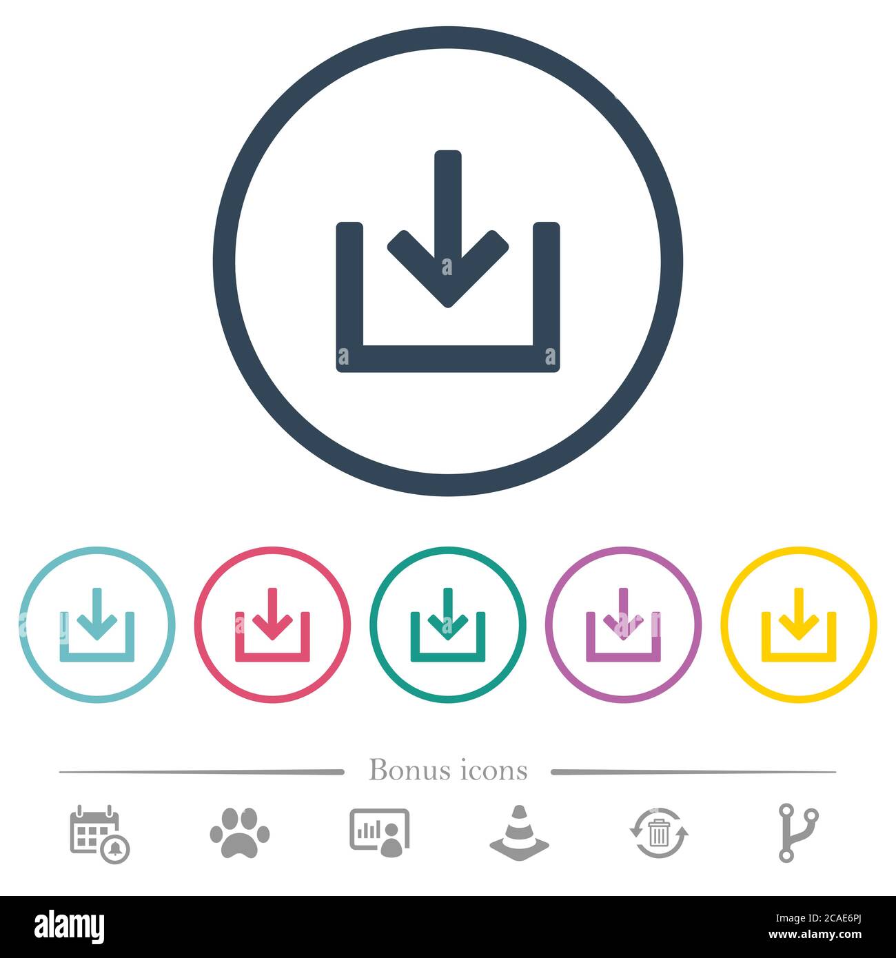 Import item flat color icons in round outlines. 6 bonus icons included ...