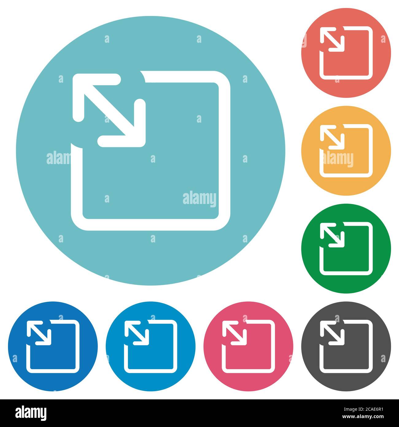 Resize object flat white icons on round color backgrounds Stock Vector ...