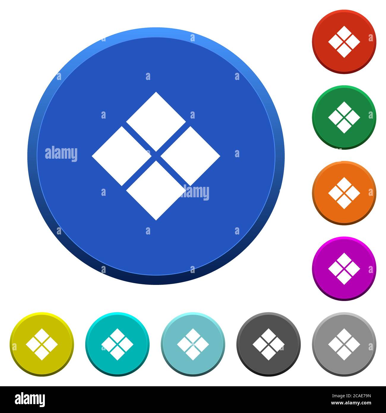 Diagonal tile pattern round color beveled buttons with smooth surfaces ...