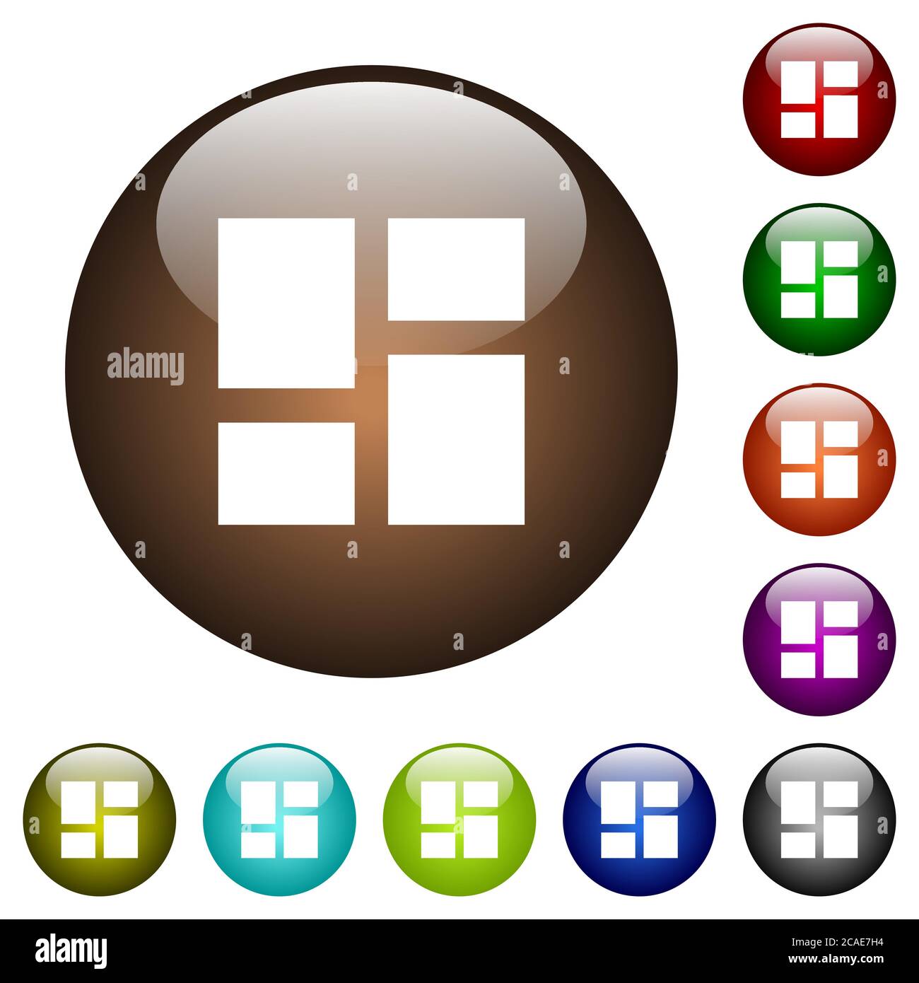 Admin dashboard panels white icons on round color glass buttons Stock ...