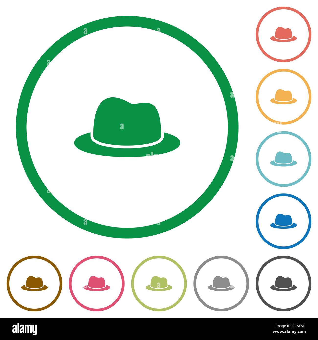 Single Hat flat color icons in round outlines on white background Stock ...