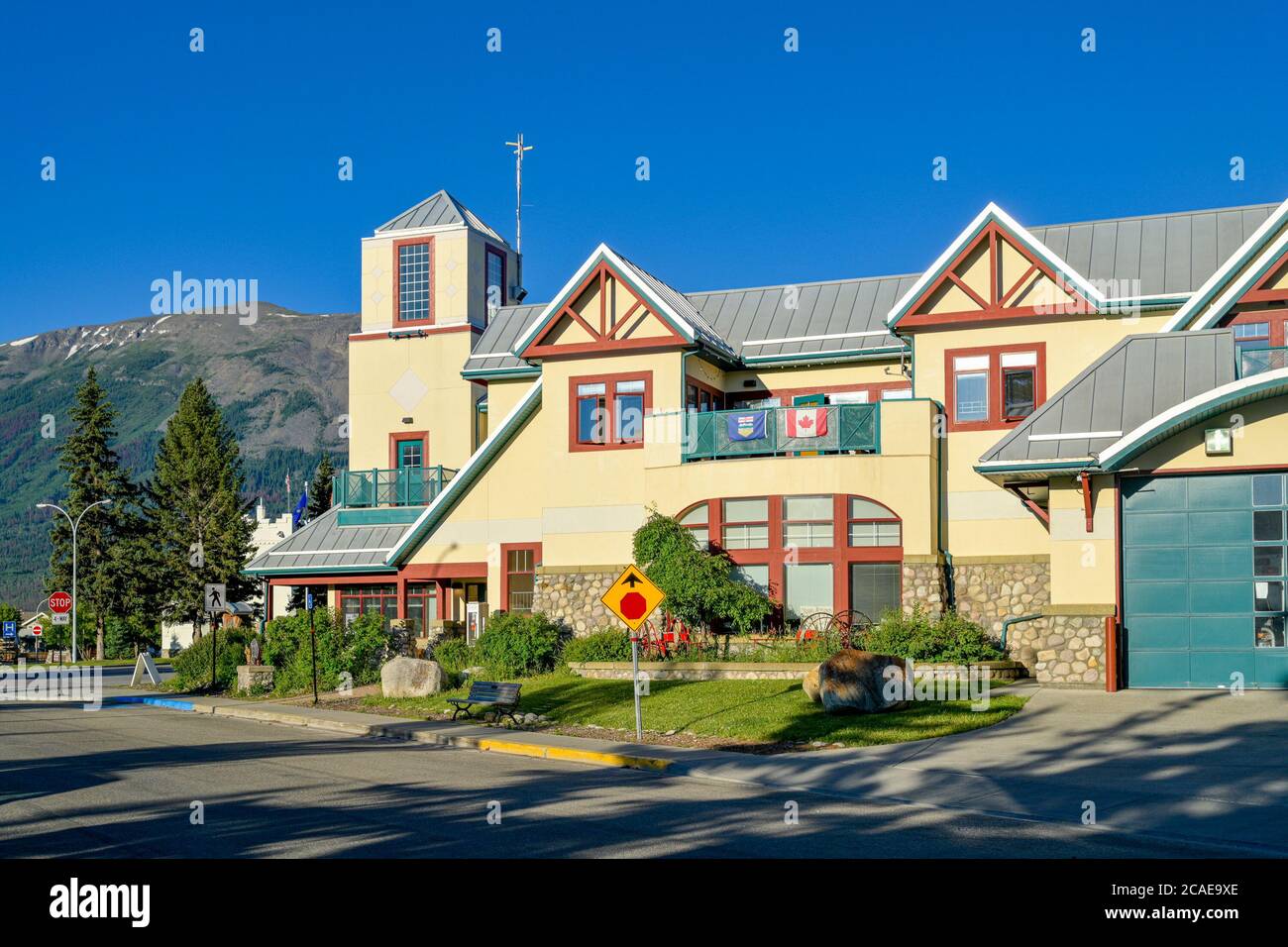 Jasper Emergency Services building, Jasper, Alberta Stock Photo - Alamy