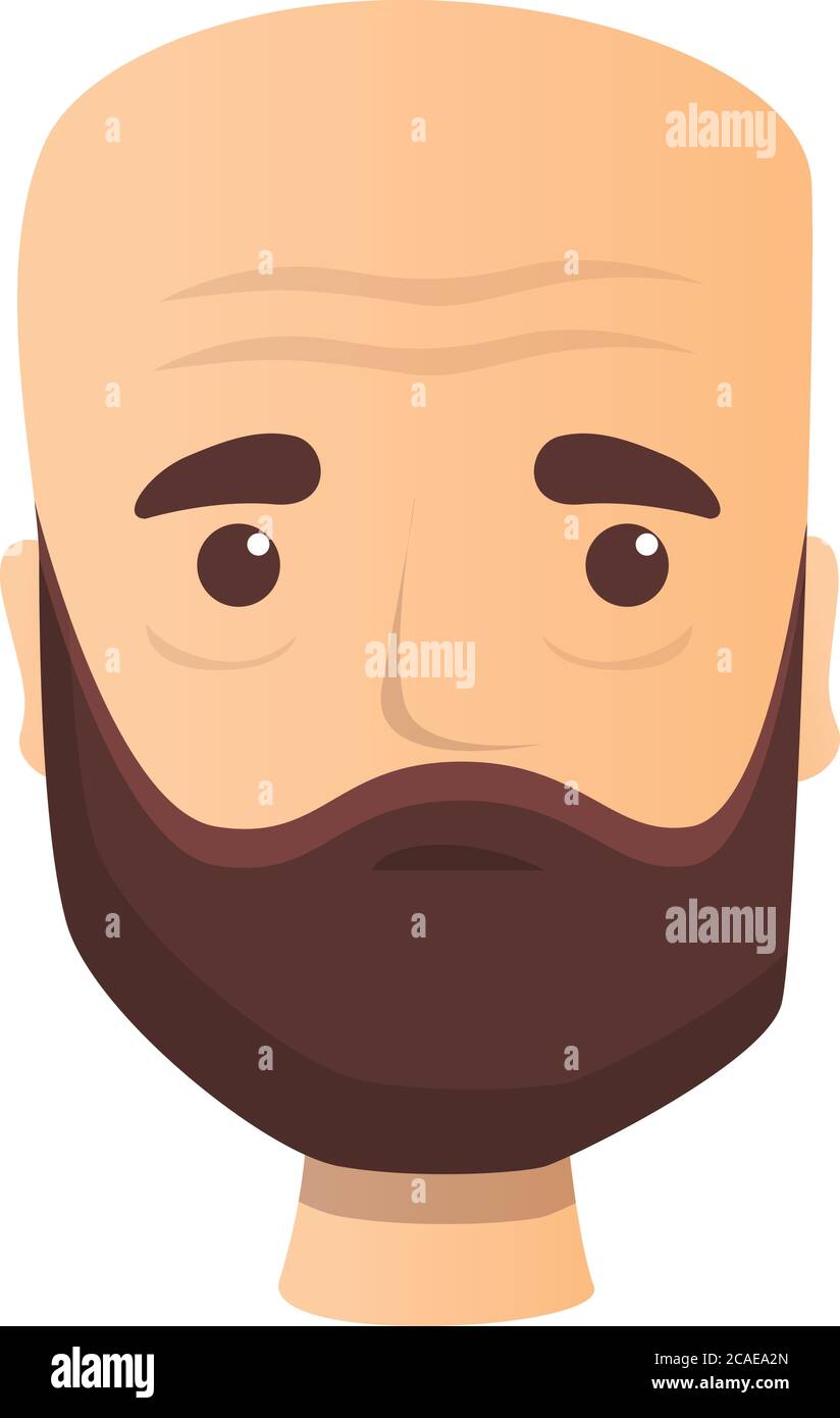 Bearded man wrinkles icon. Cartoon of bearded man wrinkles vector icon ...