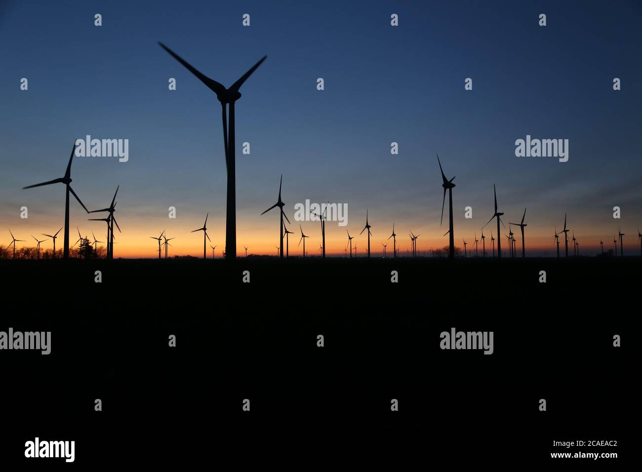 Wind Park near Breklum in North Germany, Close to the North Sea Stock ...