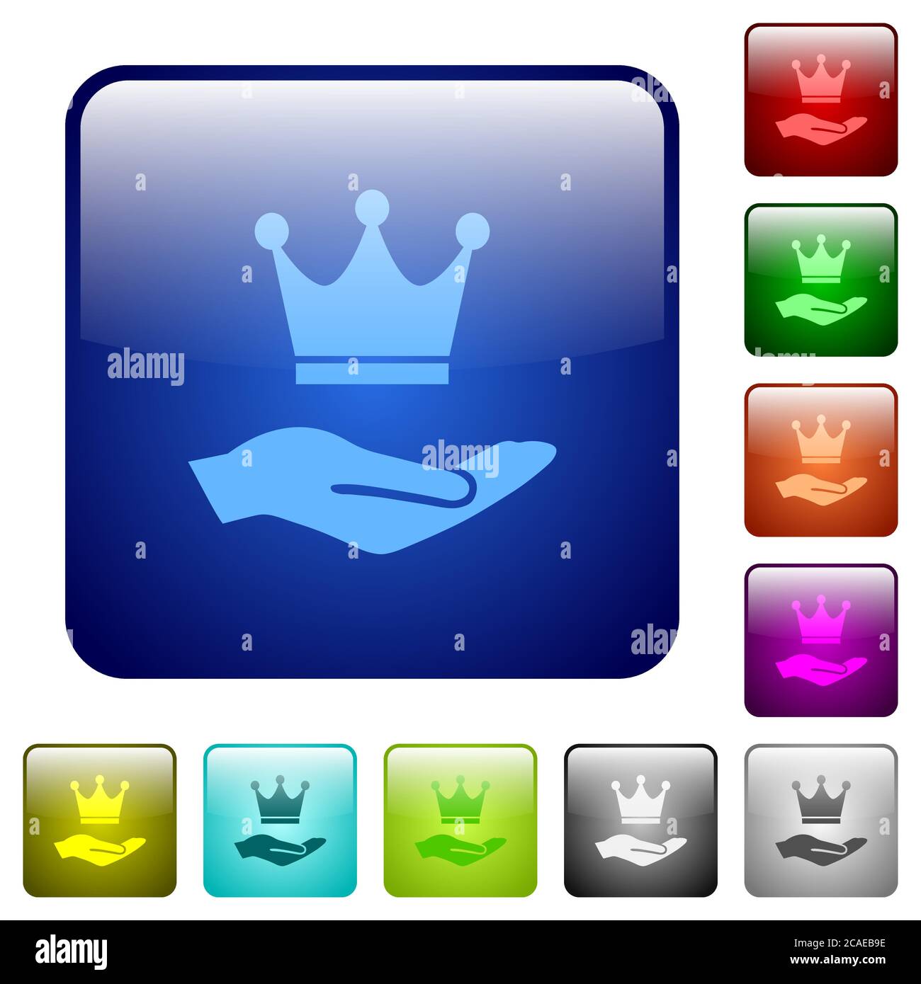 Premium Services Icons In Rounded Square Color Glossy Button Set Stock Vector Image And Art Alamy