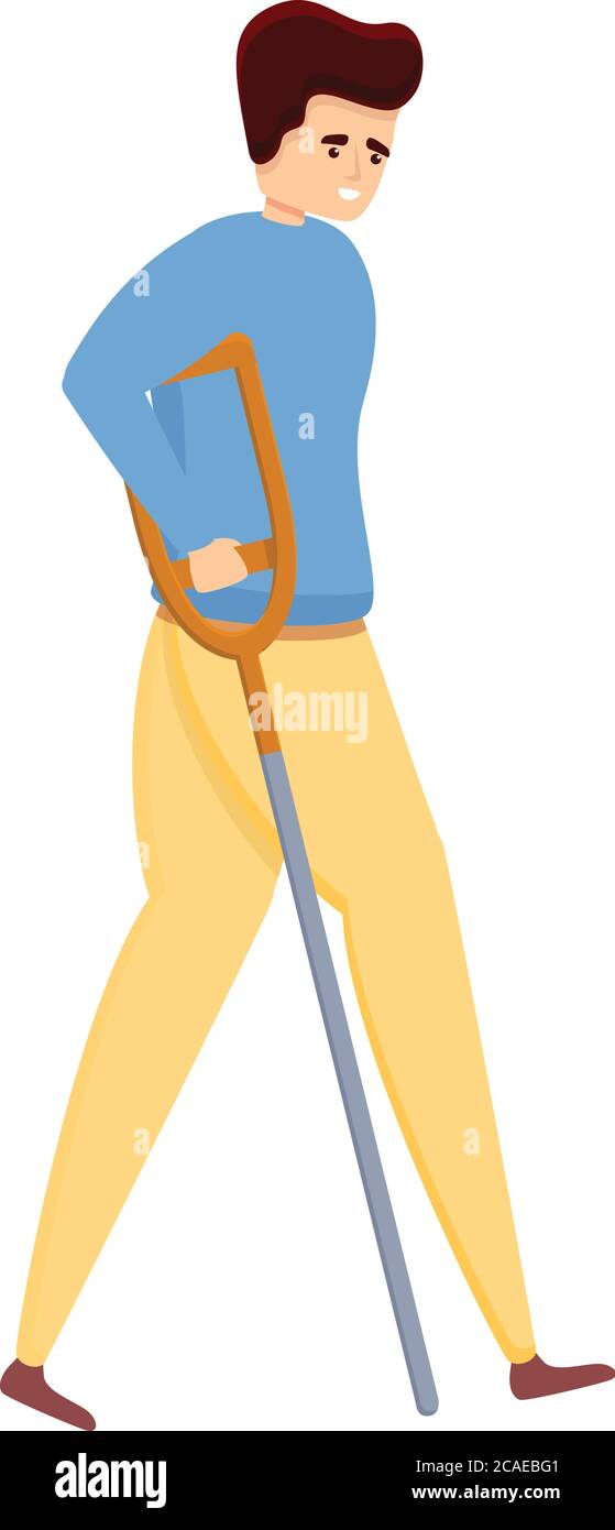 Crutches Cartoon Cartoon Vector Of Man With Crutches Medical Concept