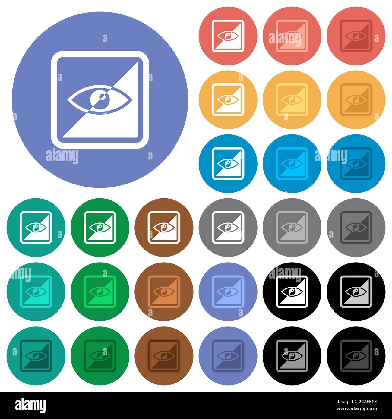 Invert object multi colored flat icons on round backgrounds. Included ...